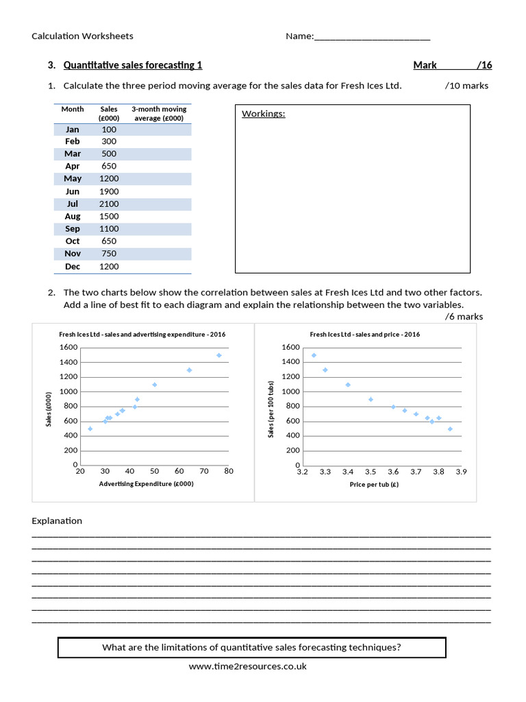 3 Quantitative Sales Forecasting 1 (2) | PDF | Statistical Analysis ...