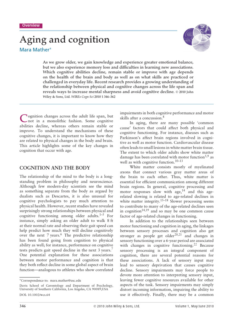 2010 Mara Cognition in Normal Aging | PDF | Hippocampus | Memory