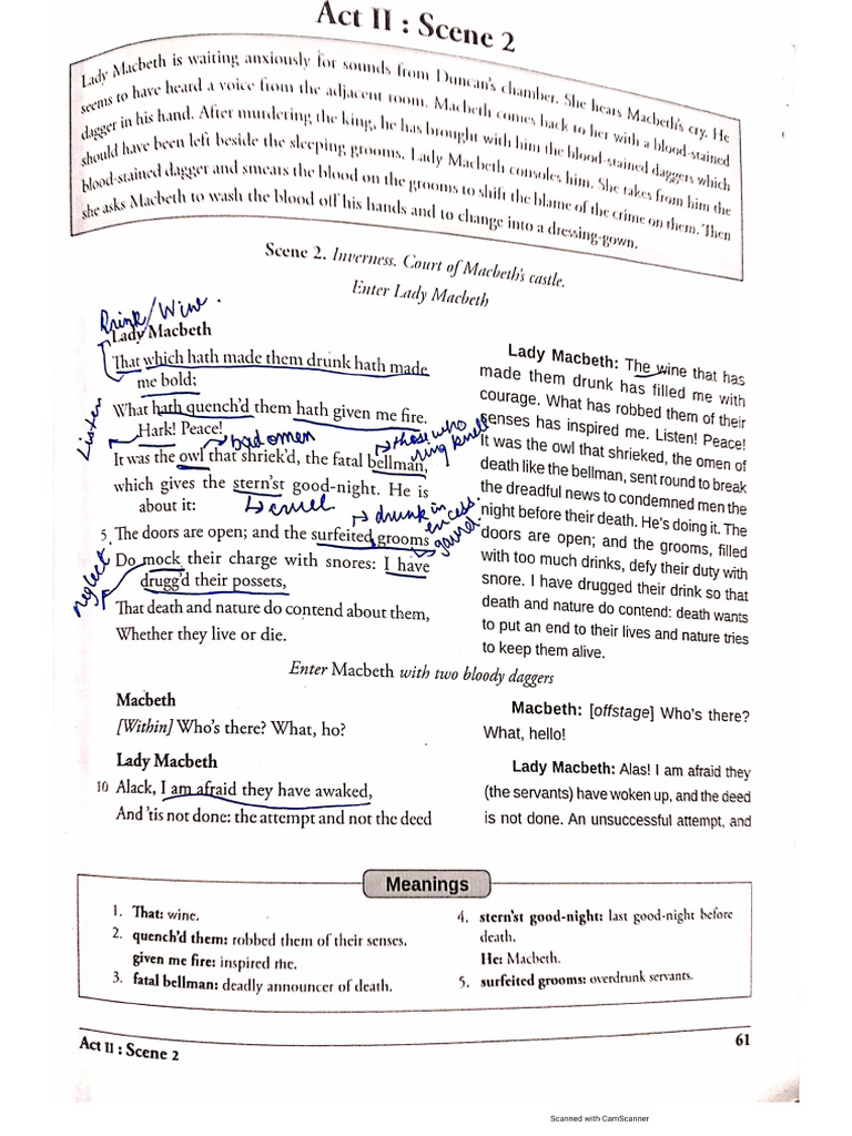 Macbeth Scene 2-4 | PDF