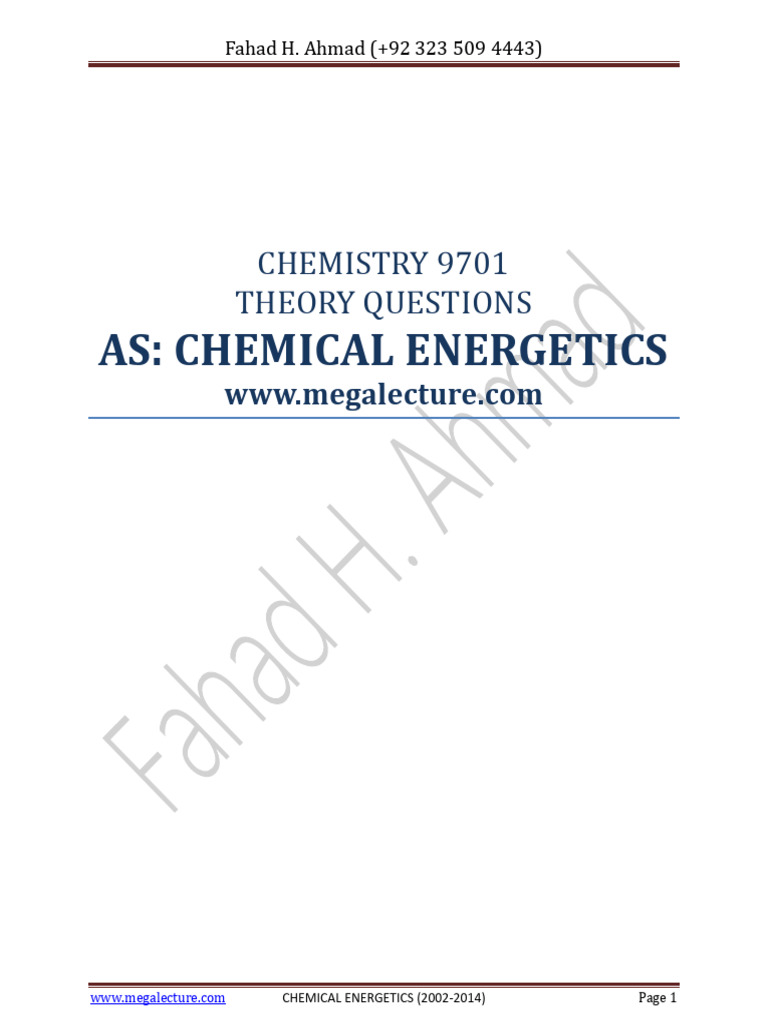 As 9701 Theory Chemical Energetics Complete 2014 | PDF | Chemistry ...