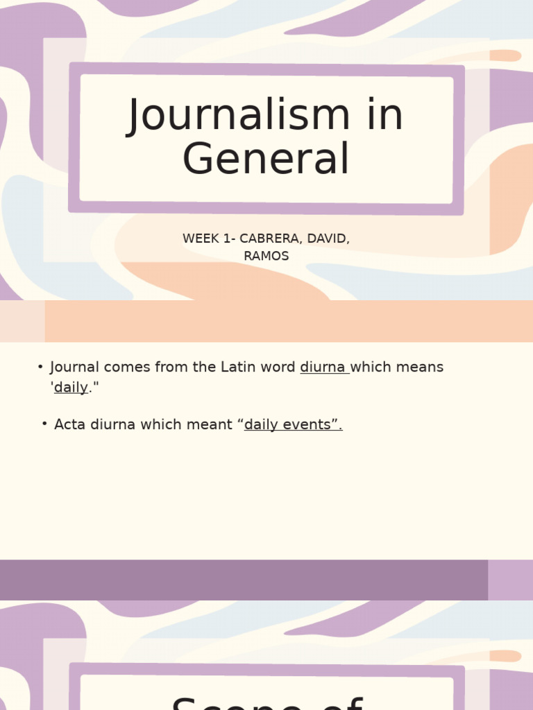 Scope of Journalism - Cabrera | PDF