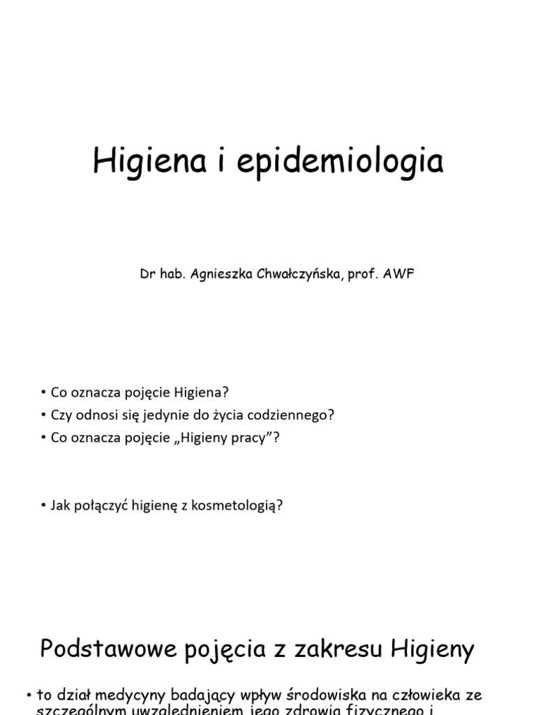 Higiena I Epidemiologia W1 | PDF