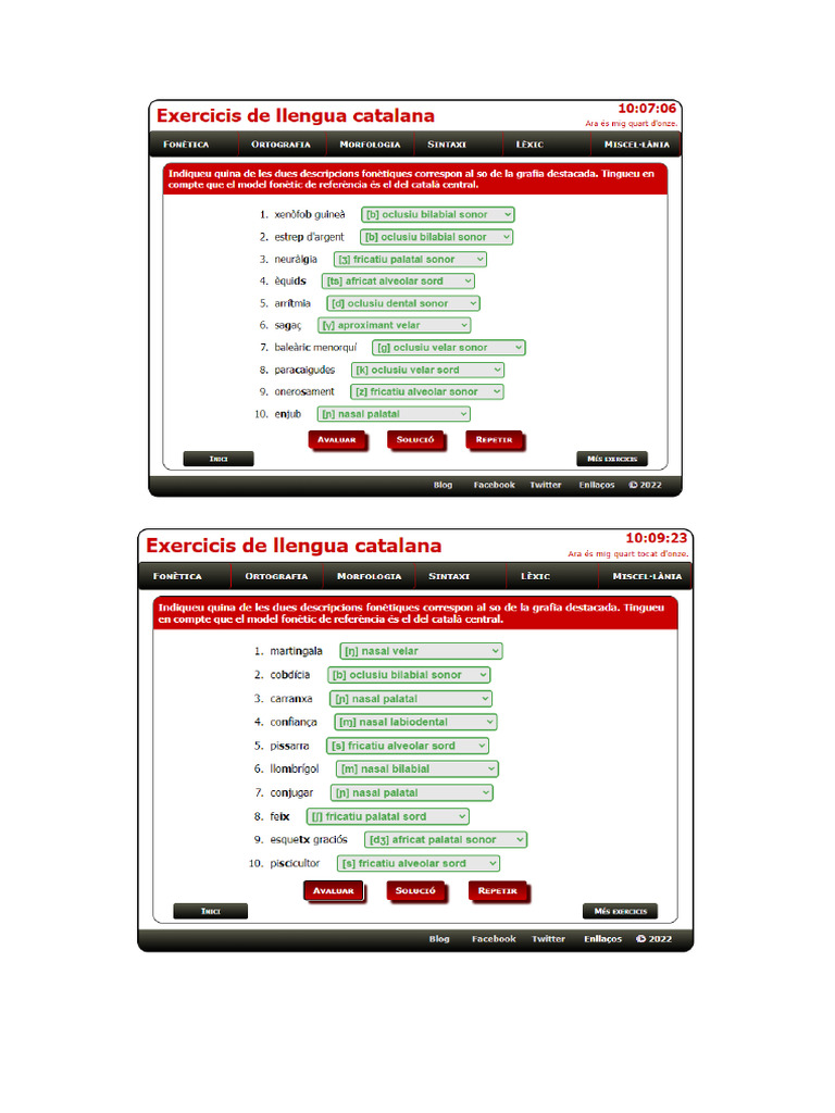 Exercicis Fonetica | PDF