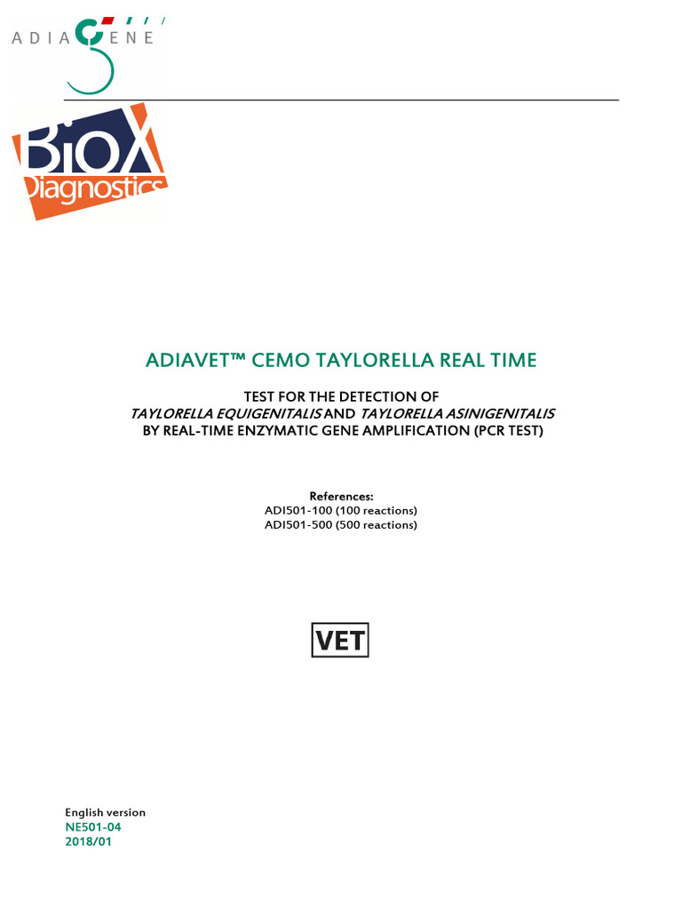 CEM - CEMO TAYLORELLA - CEM Bijsluiter Bio-X - Adiavet | PDF | Polymerase Chain Reaction | Biology