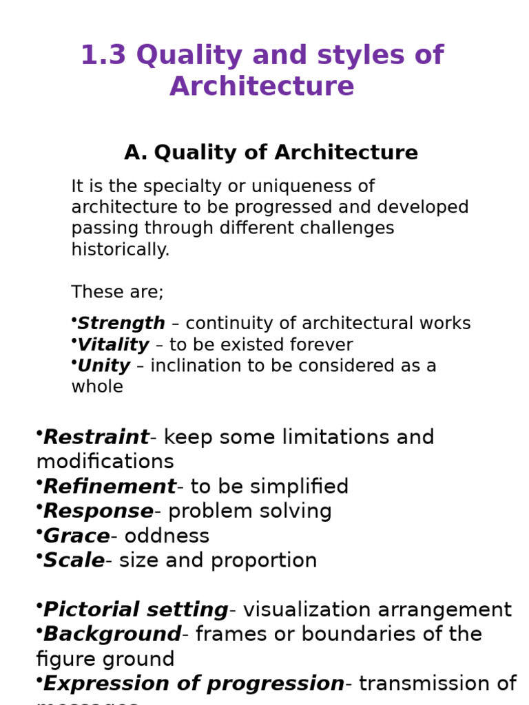 1.3 Quality and Styles of Arch'Re | PDF | Gothic Architecture | Green ...