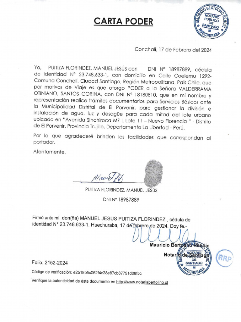 Modelo de Carta Poder Un Modelo | PDF