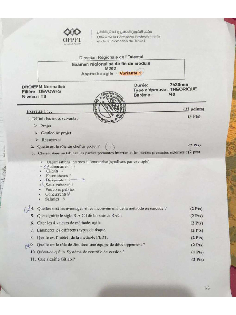 EFMR Oujda Approche Agile 2023 V1 Et V2 | PDF