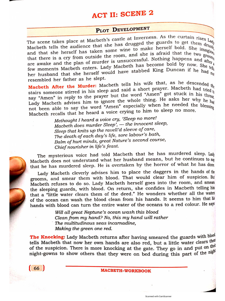 Macbeth Scene 2-4 (Workbook) | PDF