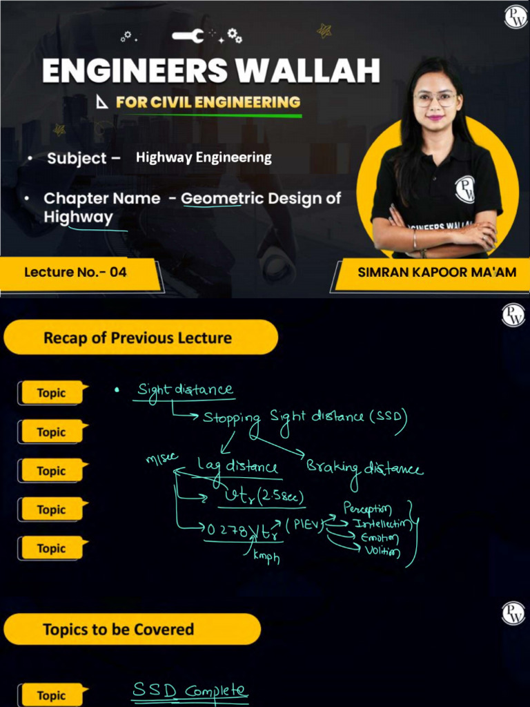 Geometric Design of Highway 04 - Class Notes | PDF