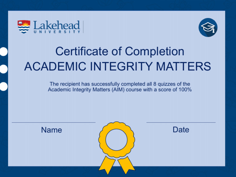 Academic Integrity Matters Certificate | PDF