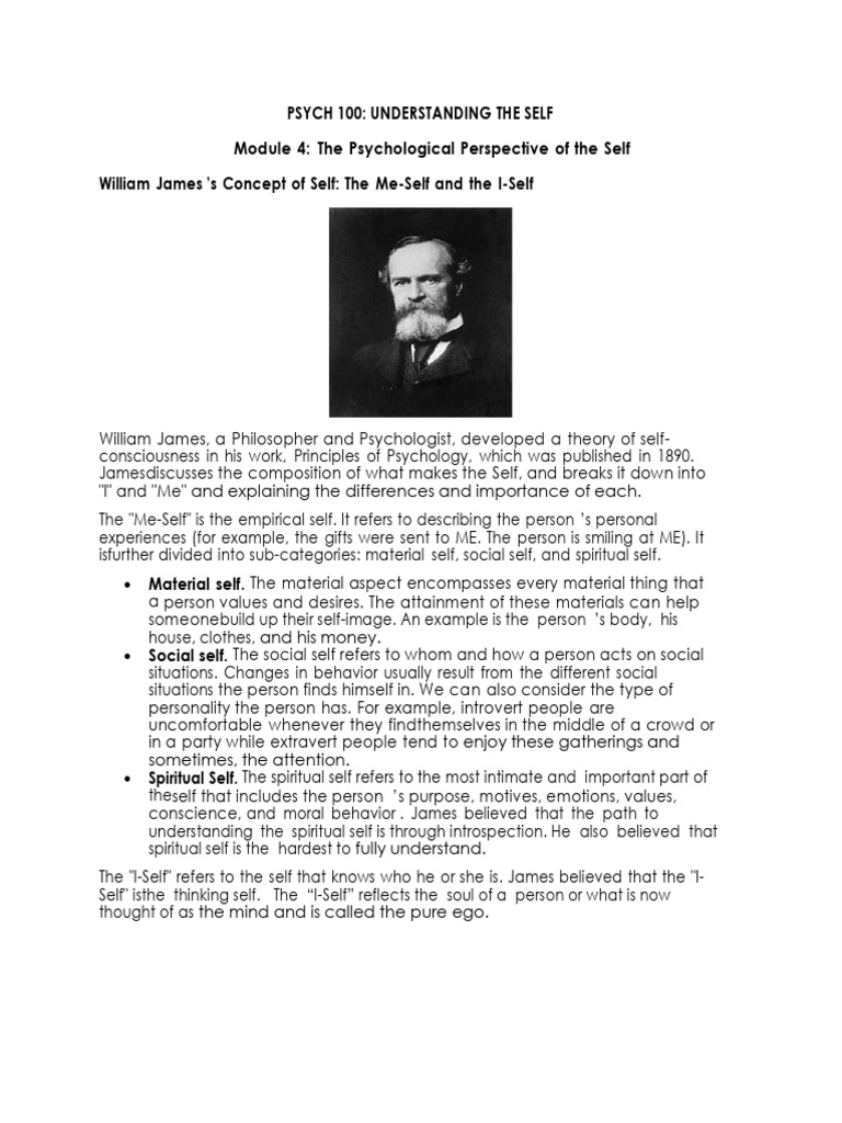 Understanding Self: Theories & Concepts | PDF | Self | Psychological ...