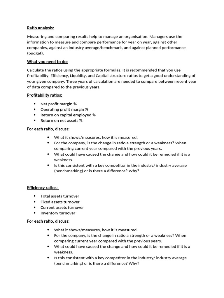 Comprehensive Ratio Analysis Guide | PDF | Benchmarking | Revenue