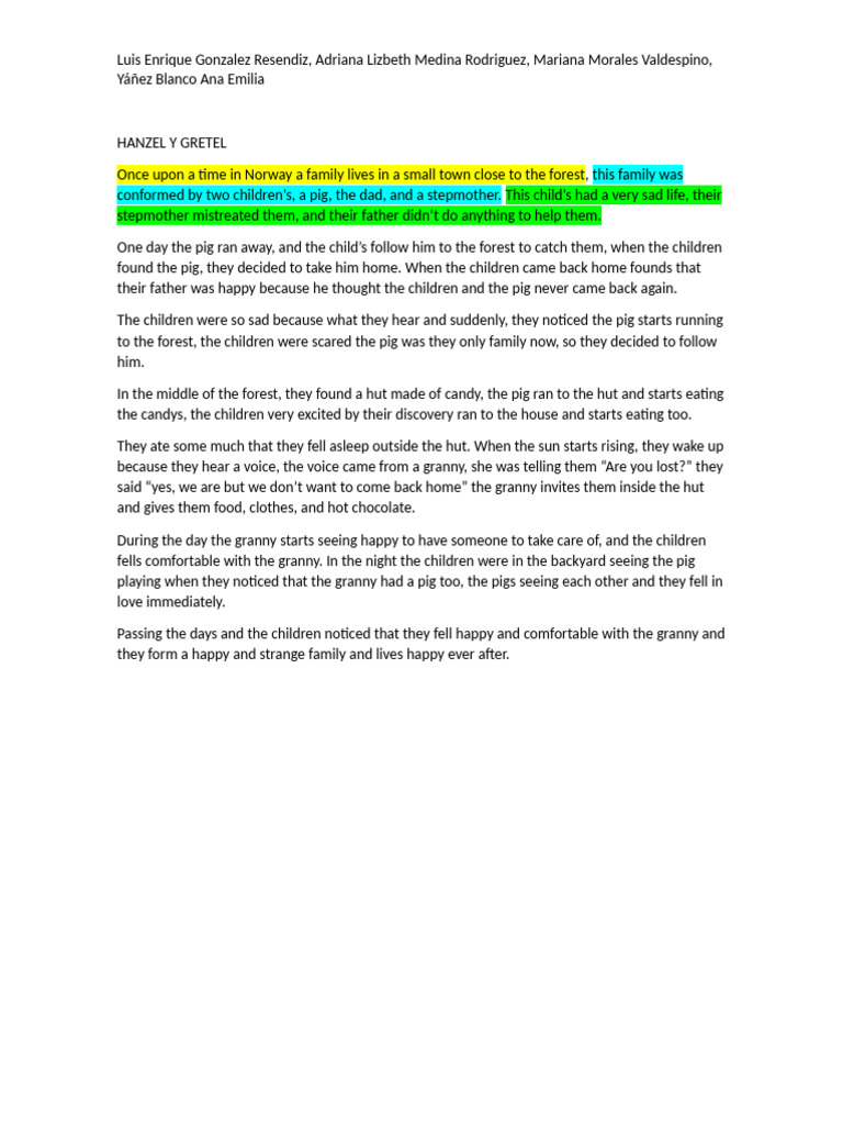 HANZEL Y GRETEL | PDF