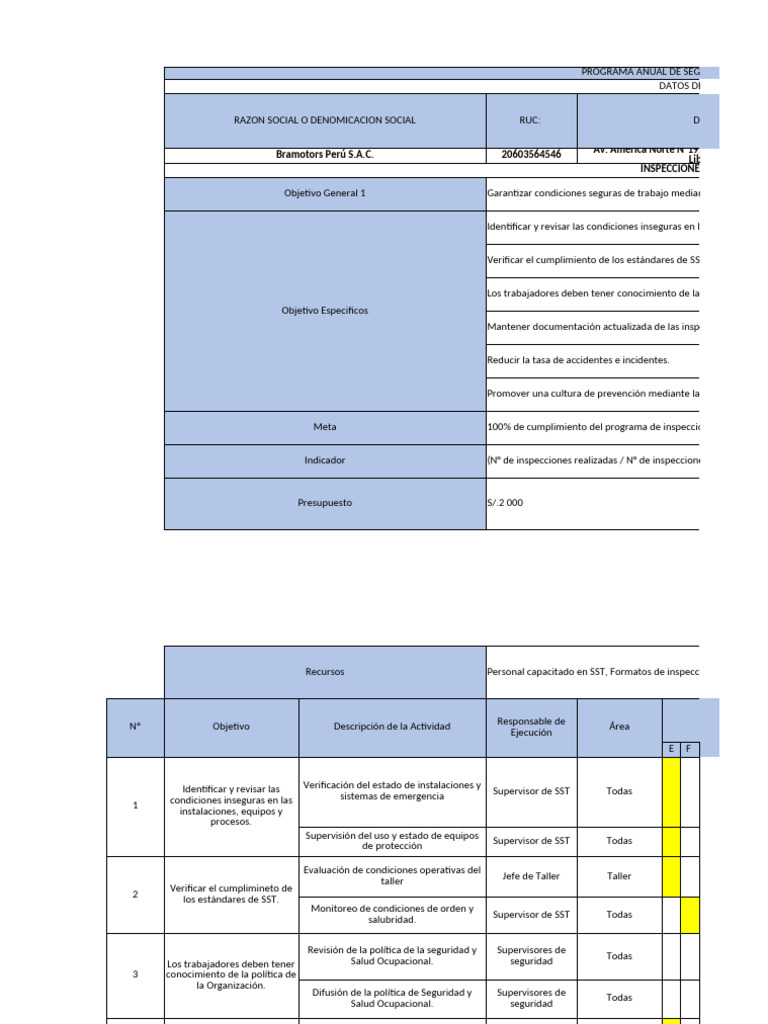 Plan Anual de Sst-s09 | PDF | Seguridad y salud ocupacional