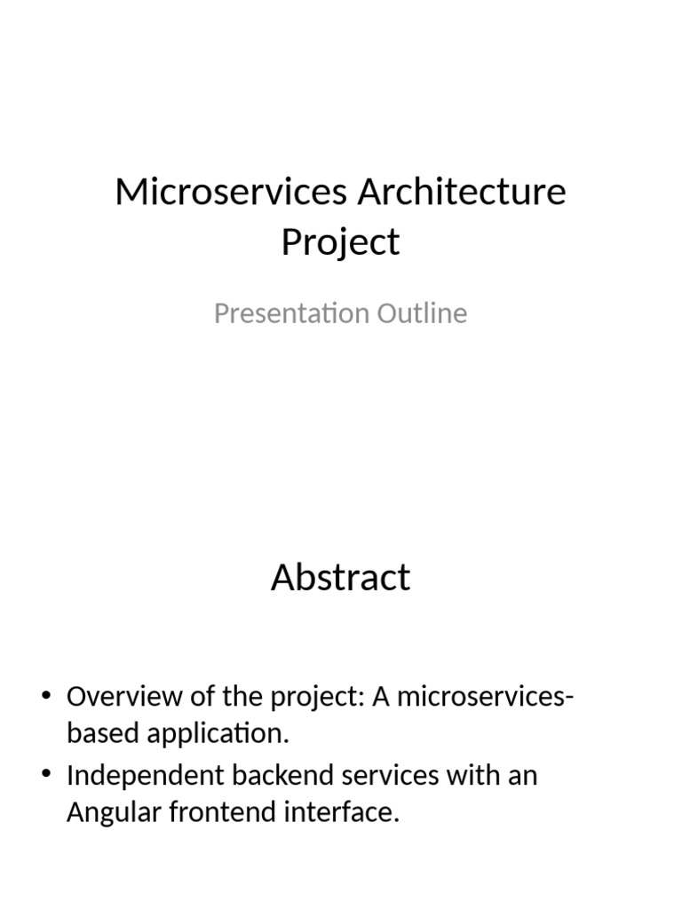 Microservices Architecture Presentation | PDF