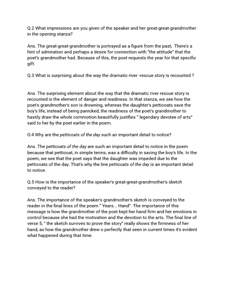 Analysis of Speaker and Ancestors in Poetry | PDF