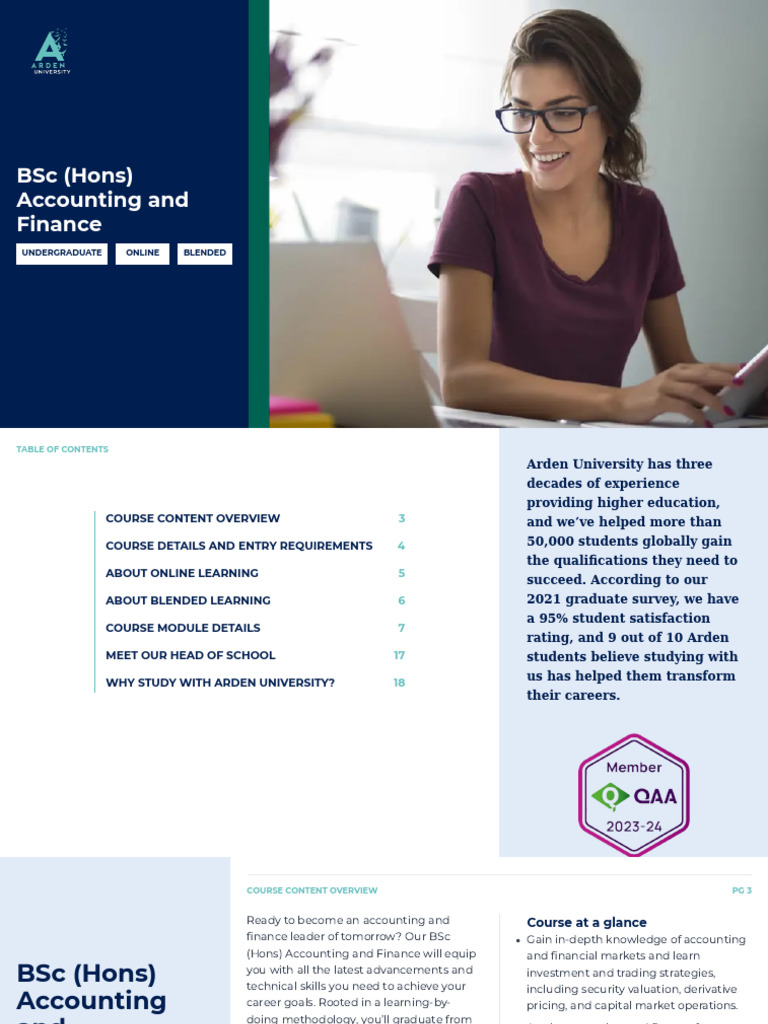 BSc Accounting and Finance Online Course | PDF | Audit | Risk