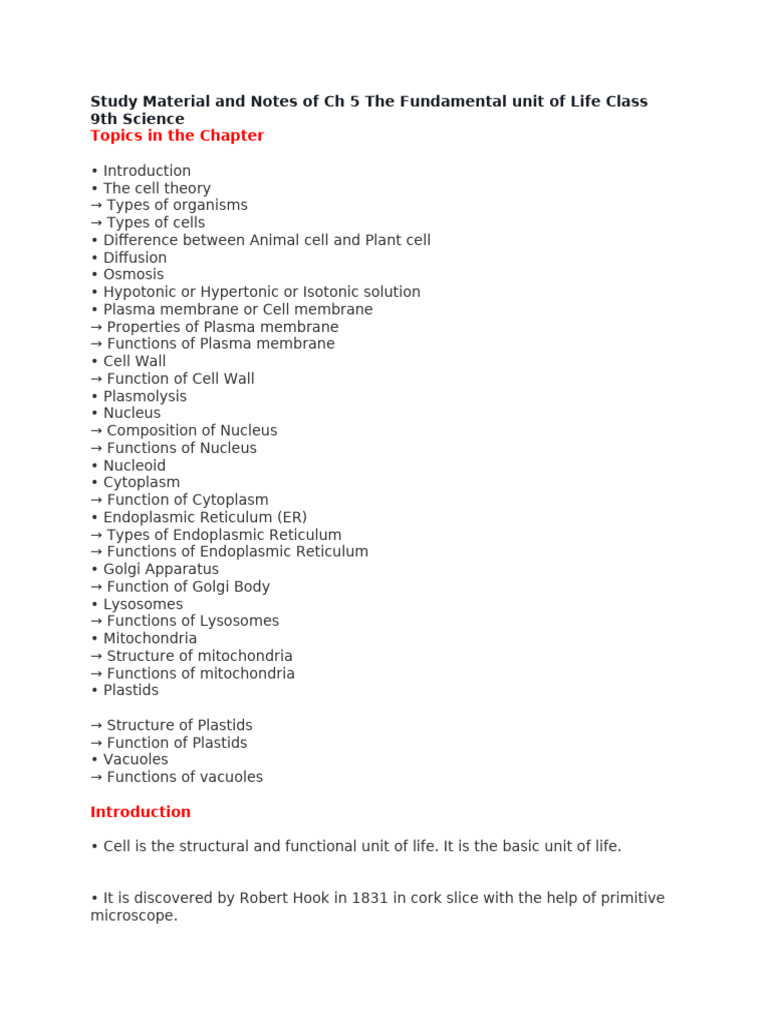 bio class 9 | PDF | Cell (Biology) | Endoplasmic Reticulum
