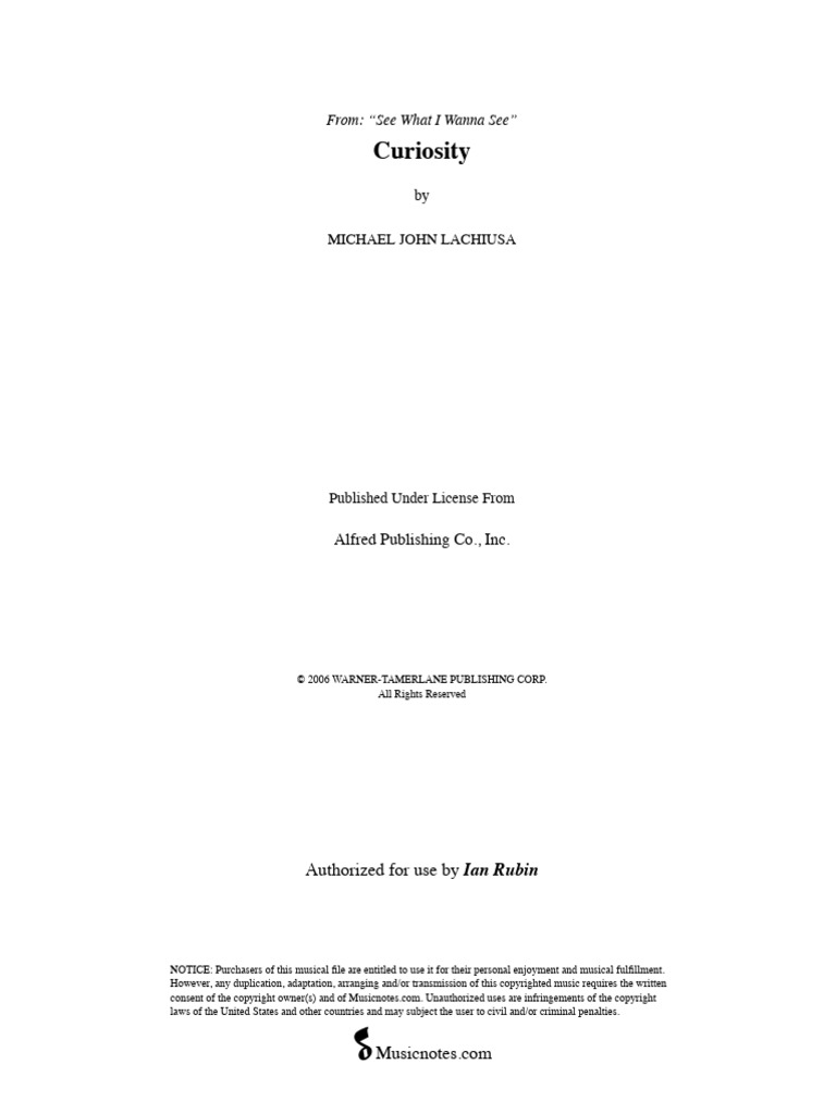Curiosity Sheet Music | PDF | Civil Law (Common Law) | Freedom Of ...
