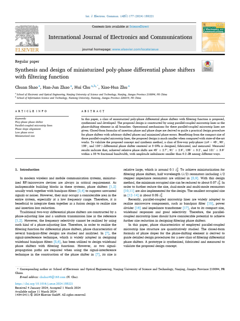 Synthesis and Design of Miniaturized Poly-Phase Differential Phase ...