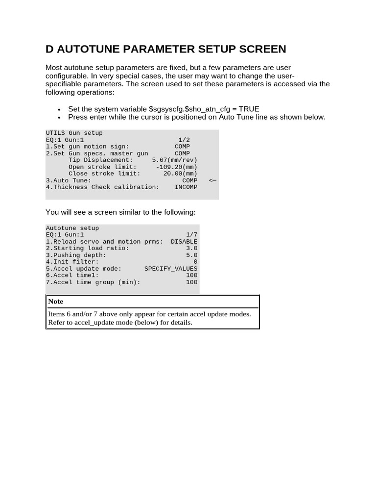Autotune Parameter Setup Guide | PDF | Parameter (Computer Programming)