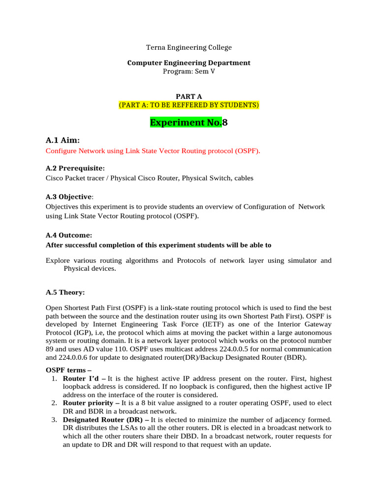 Computer Network Experiment 8 | PDF | Routing | Internet Standards