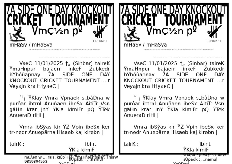 Torneo de Cricket Knockout 2025 | PDF