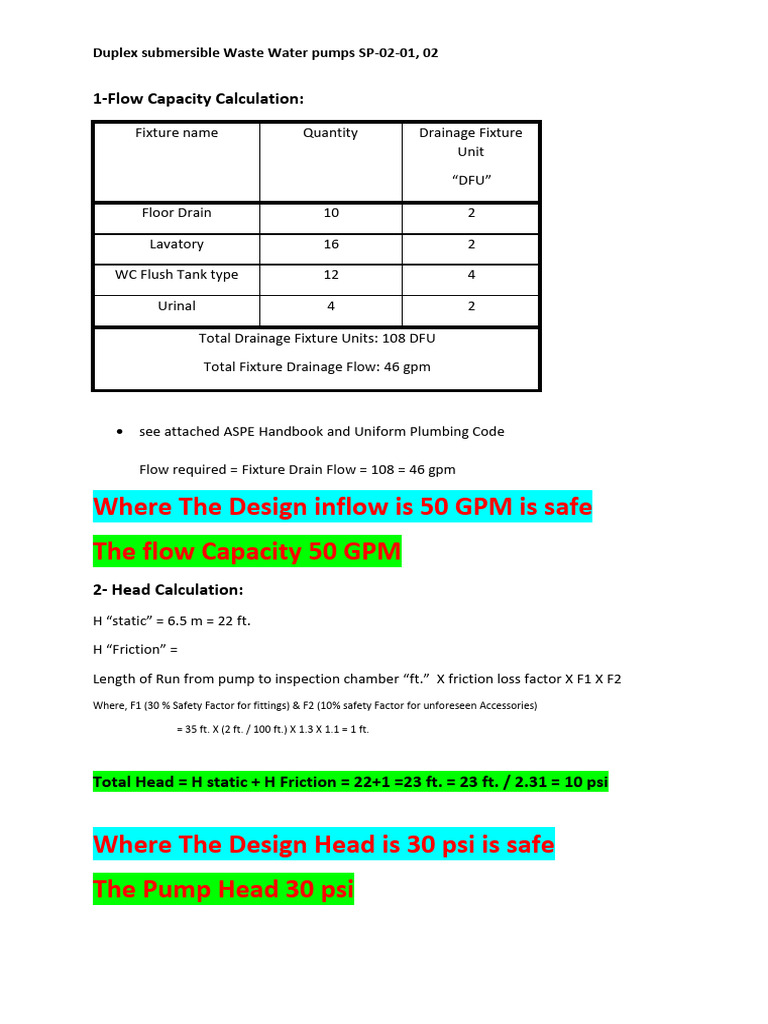Sump Pit Calculation | PDF | Pump | Toilet