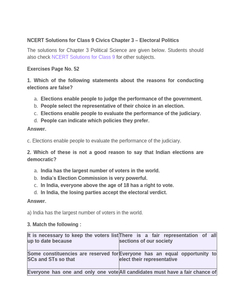 Class 9 Civics Chapter 3 | PDF | Elections | Voting