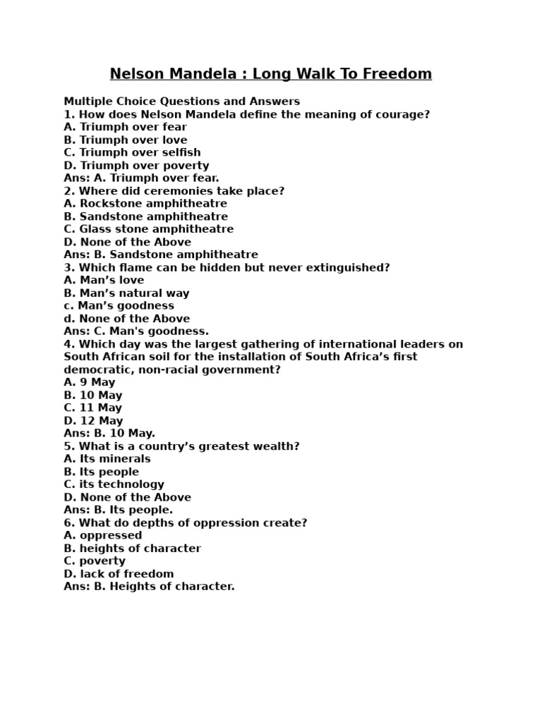 Nelson Mandela Long Walk To Freedom | PDF | Nelson Mandela | Apartheid