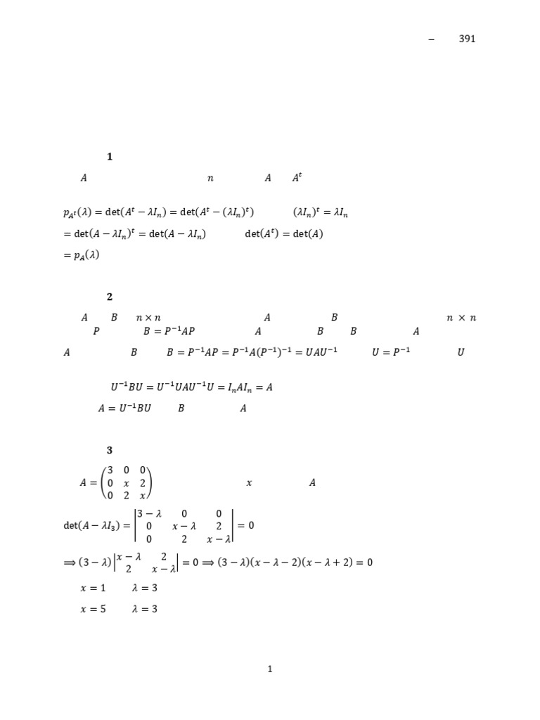 Training Exercises 04 - Diagonalization - Solution | PDF | Eigenvalues And Eigenvectors | Matrix ...