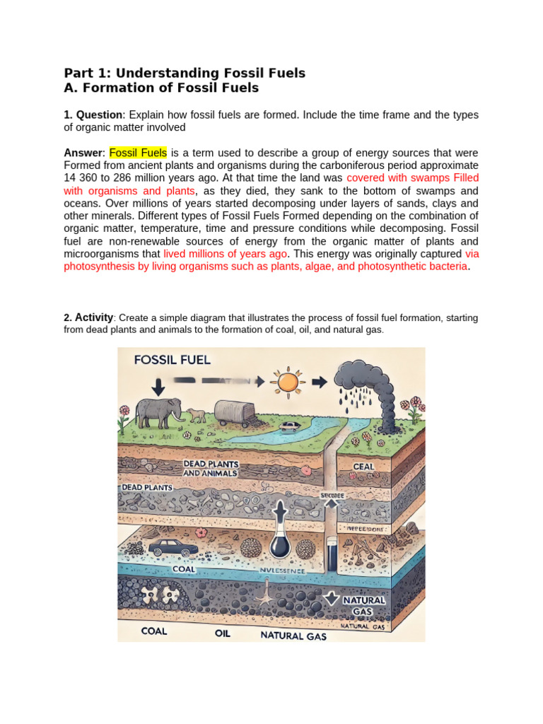 Earth Sci Fossil Fuels | PDF | Renewable Energy | Fossil Fuels