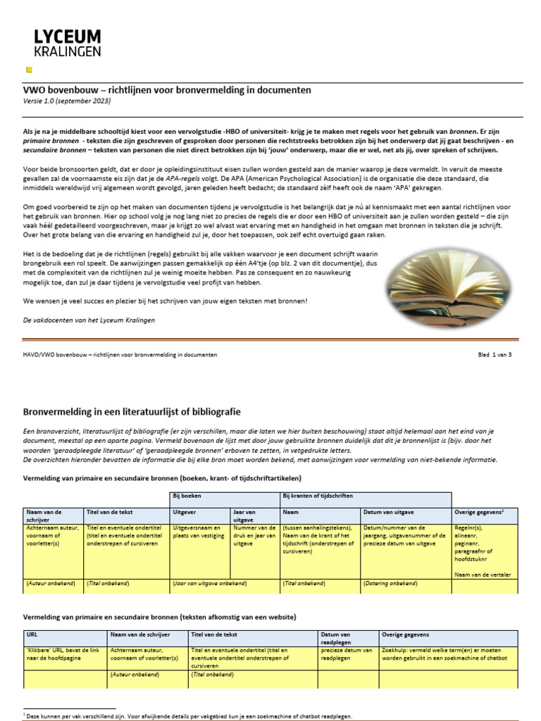 Schrijven - Richtlijnen Voor Bronvermelding in Documenten | PDF