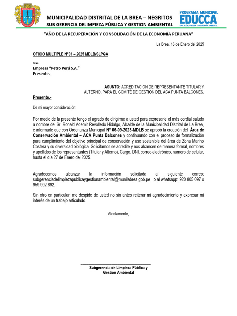 Acreditación de Representantes ACA Punta Balcones | PDF | Entorno natural