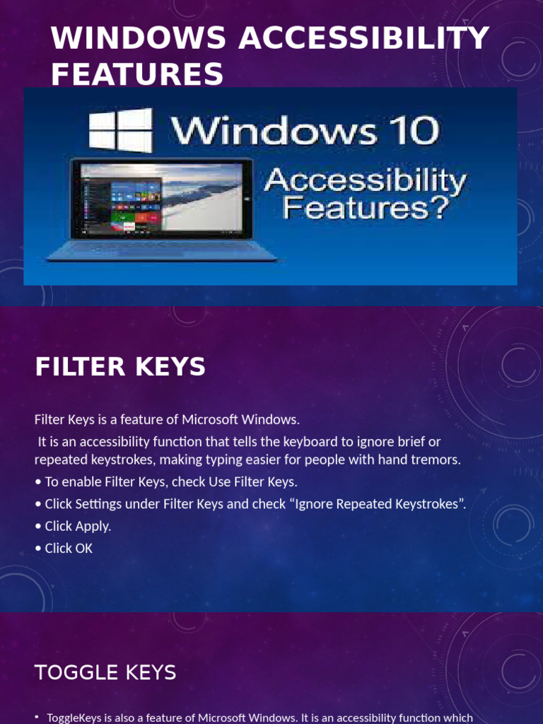 Windows Accessibility: Sticky Keys Guide | PDF | Computer Keyboard ...