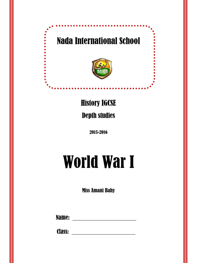 IGCSE World War I Depth Study Guide | PDF | Global Politics | Global ...