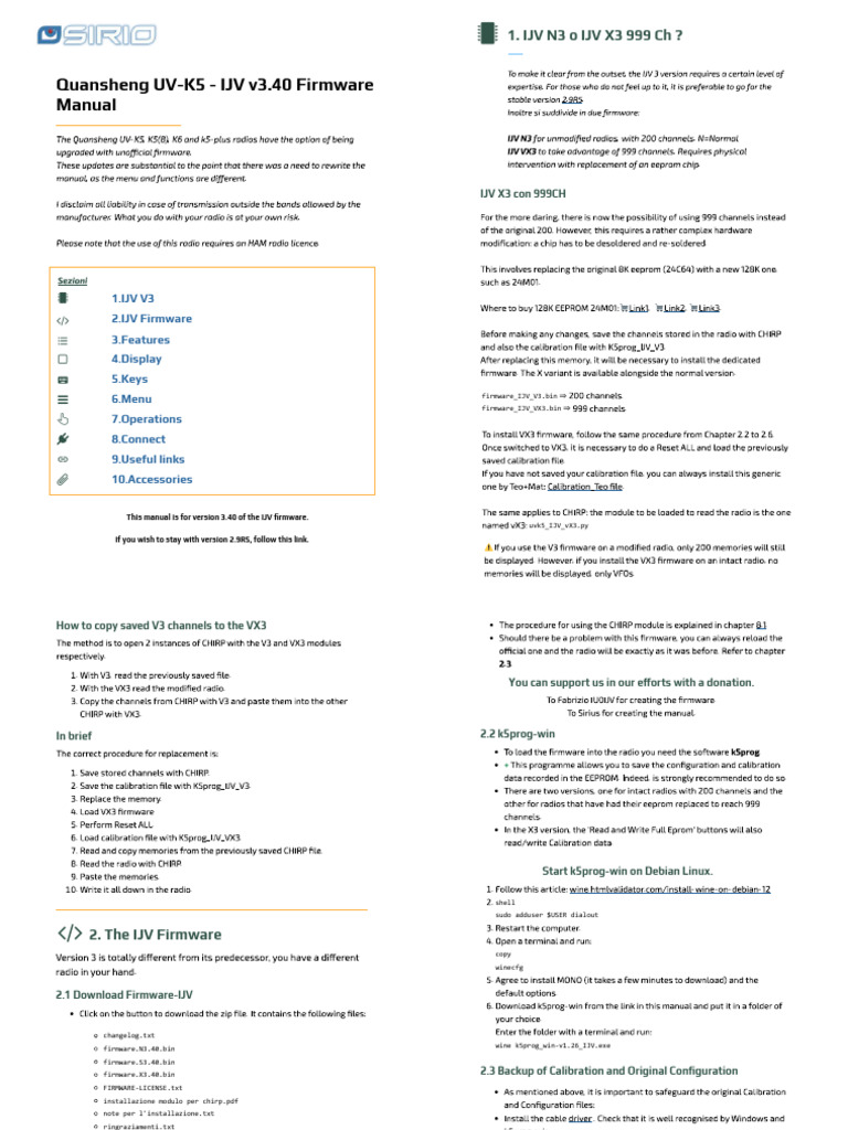 QS UV-K5 - Manual Firmware IJV V3-EnG-Horizontal | PDF | Frequency ...