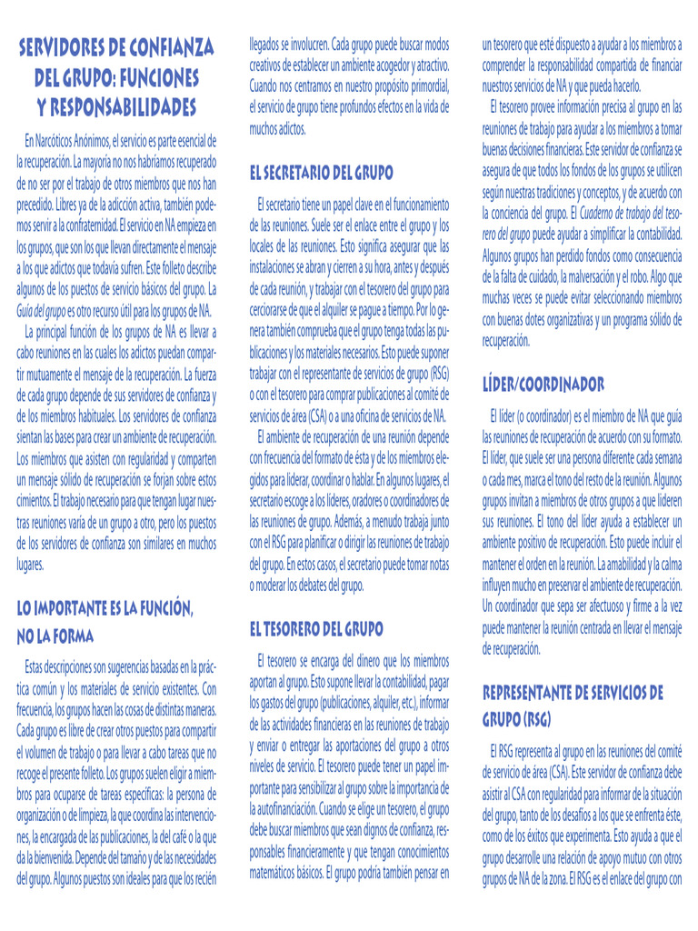 Spanish GTS Roles-Responsibility-Rev Jun2012 | PDF