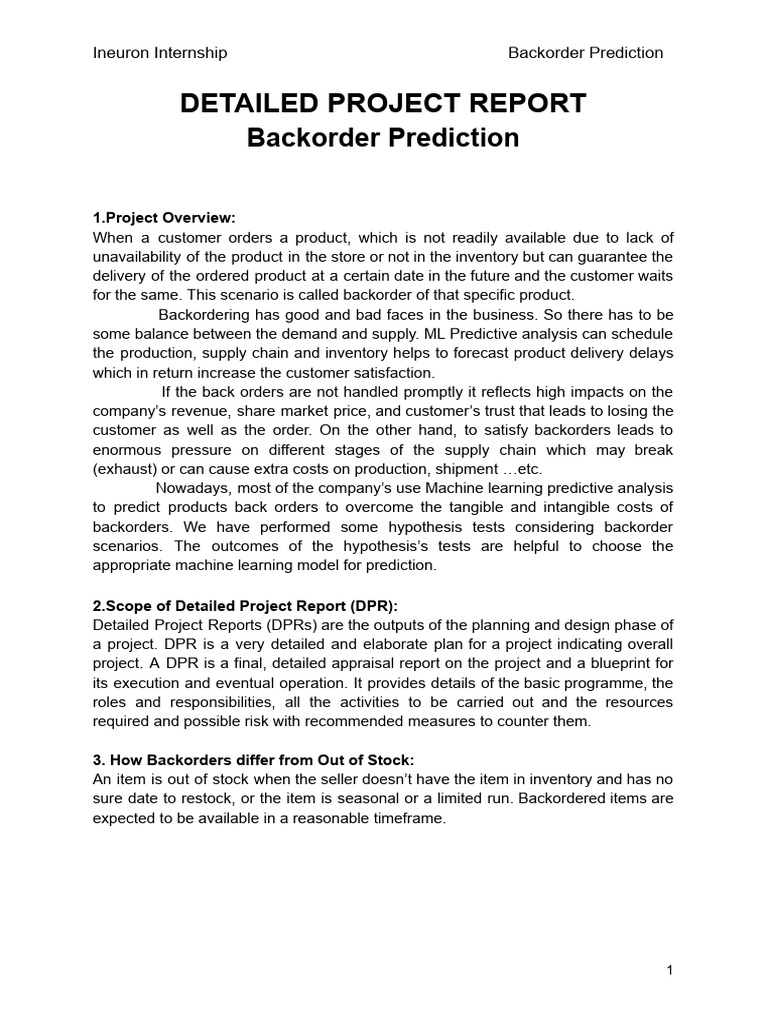 Detailed Project Report Ineuron Internship | PDF | Machine Learning ...