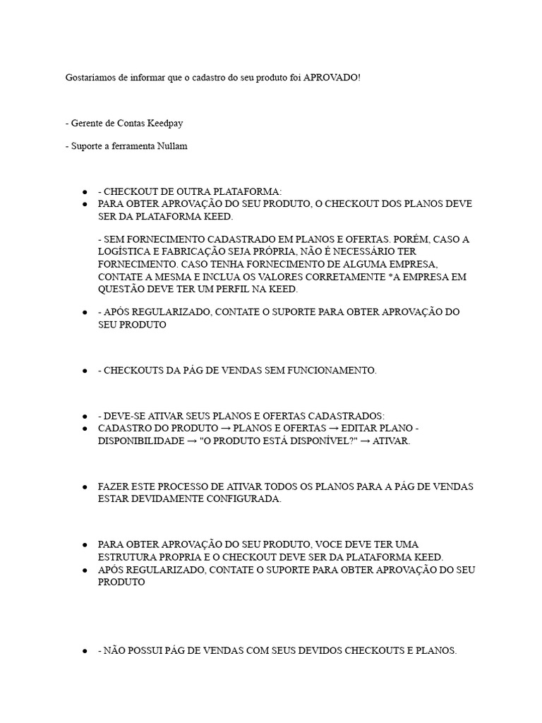 Cadastro de Produto Aprovado na Keed | PDF | Informática