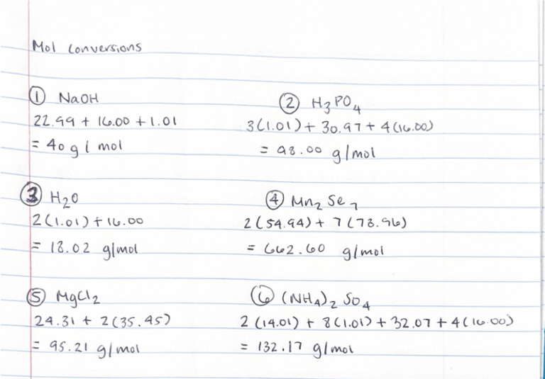 Mol Conversions | PDF