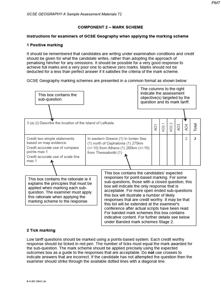 Specimen MS - Component 2 Eduqas (A) Geography GCSE | PDF | Deforestation | Knowledge