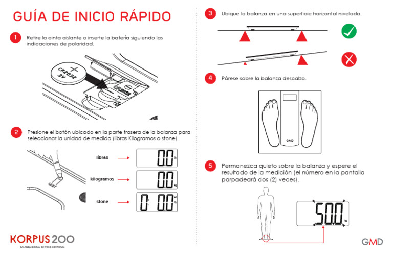 Guia Rapida - Balanza Gmd-bd-1522 (Korpus 200) | PDF