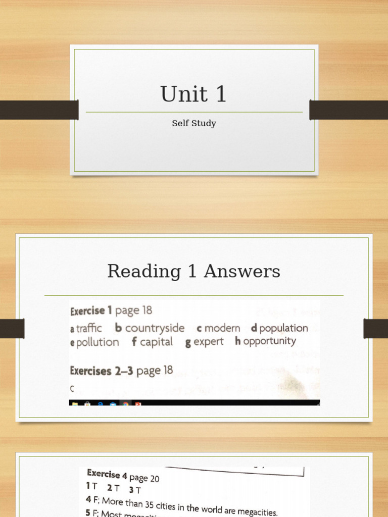 Unit 1 Self Study Reading Answers | PDF