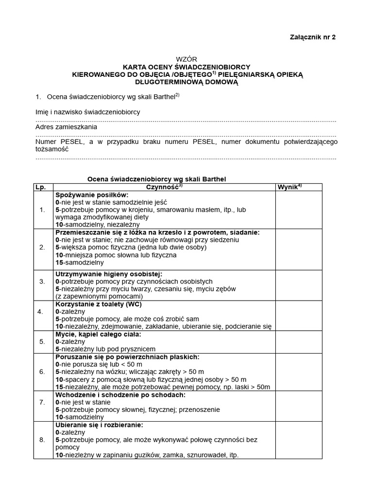 Wzór Karty Ocen | PDF