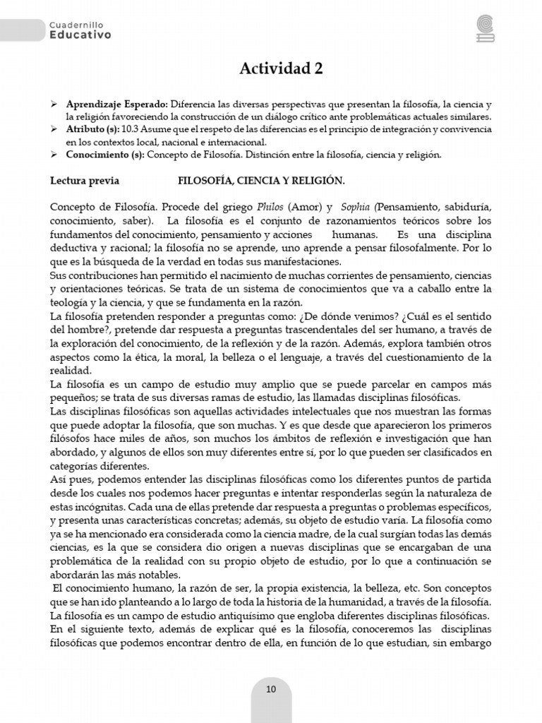 Filosofía Bloque 1 Act. 2 | PDF | Conocimiento | Razón