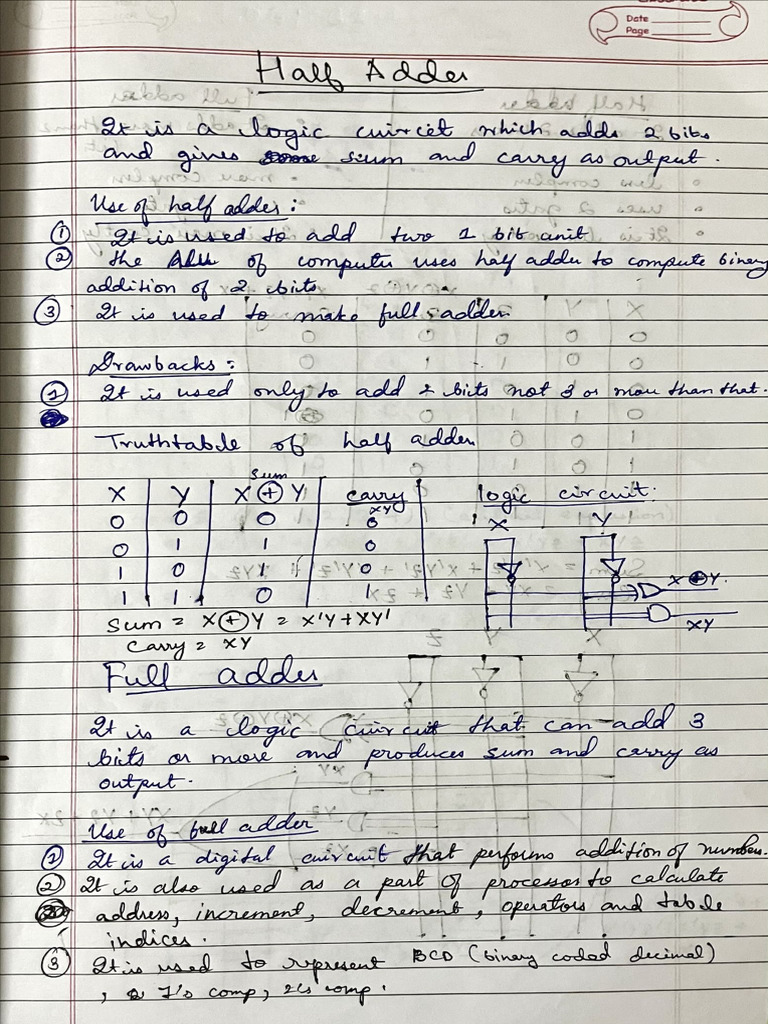 Half And Full Adder Pdf