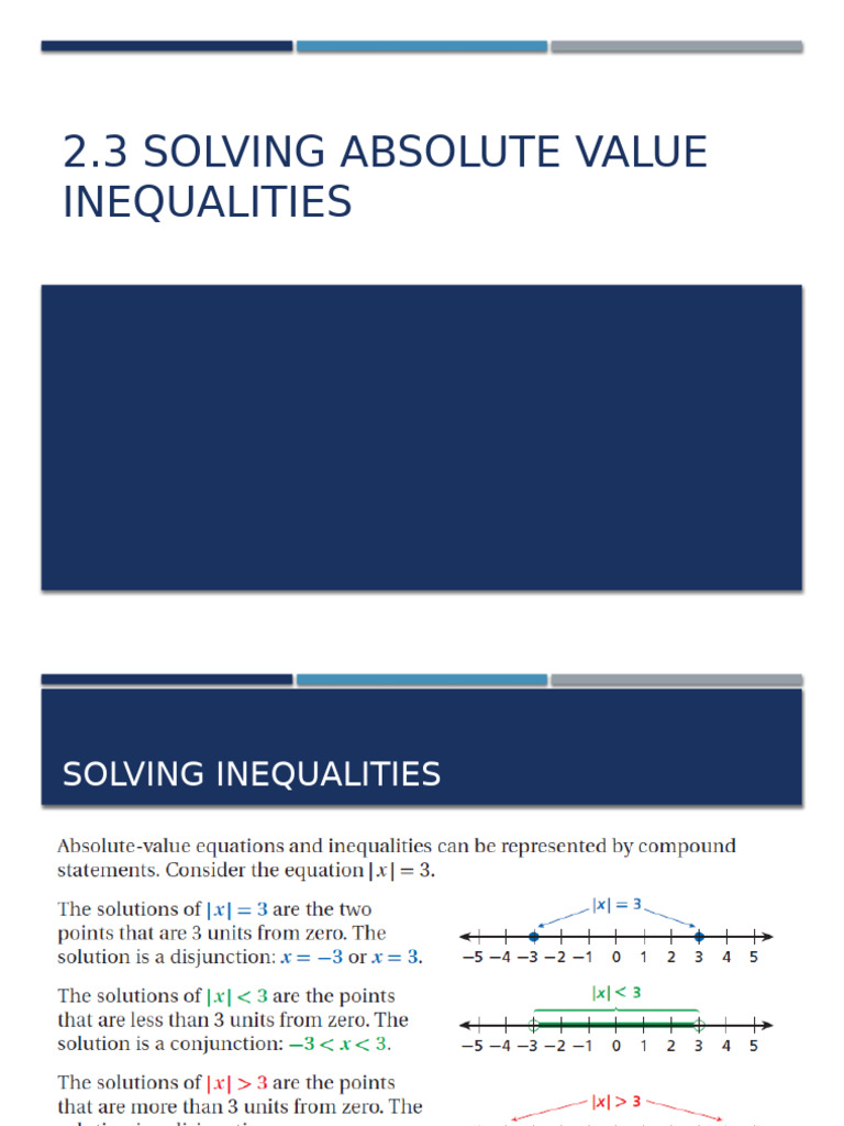 2.3 Absolute Value Inequalities | PDF