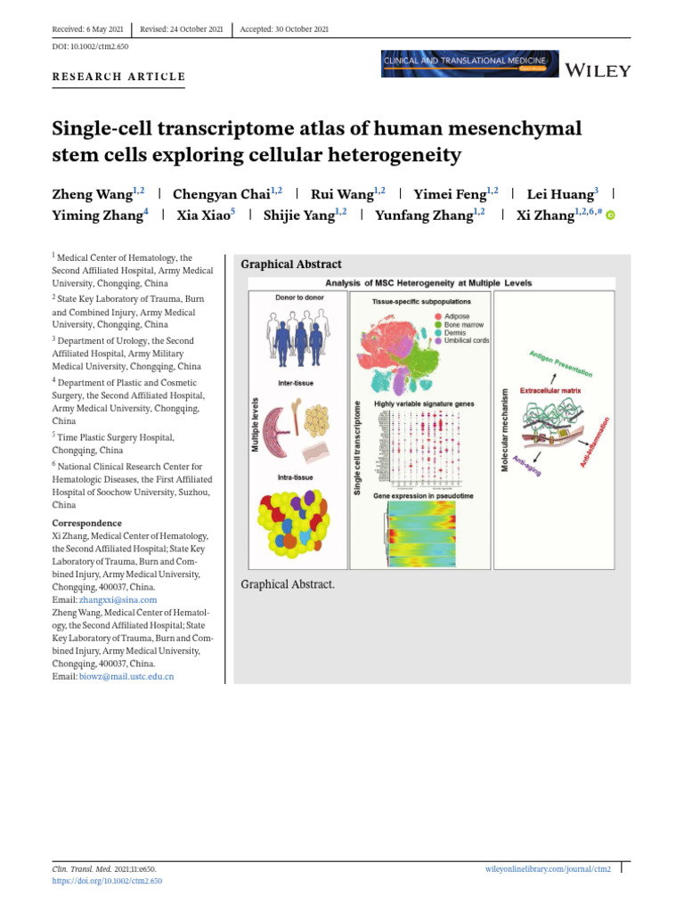 Single-Cell Transcriptome Atlas of Human Mesenchymal Stem Cells ...