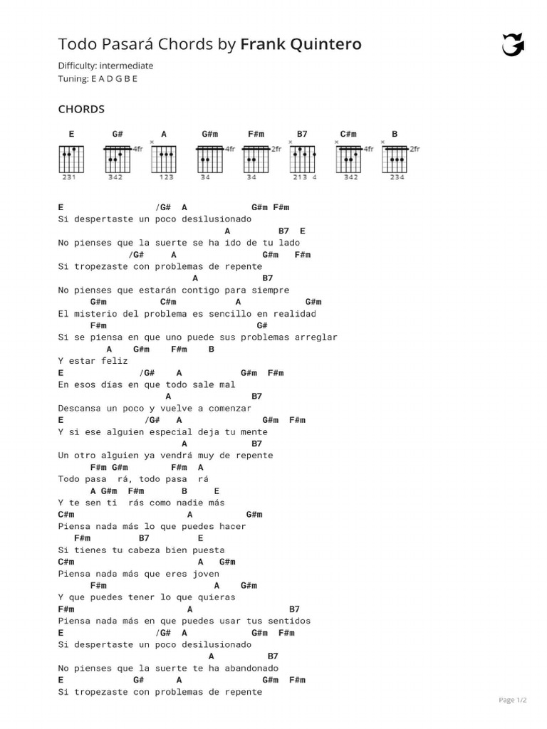 Todo Pasará Chords | PDF